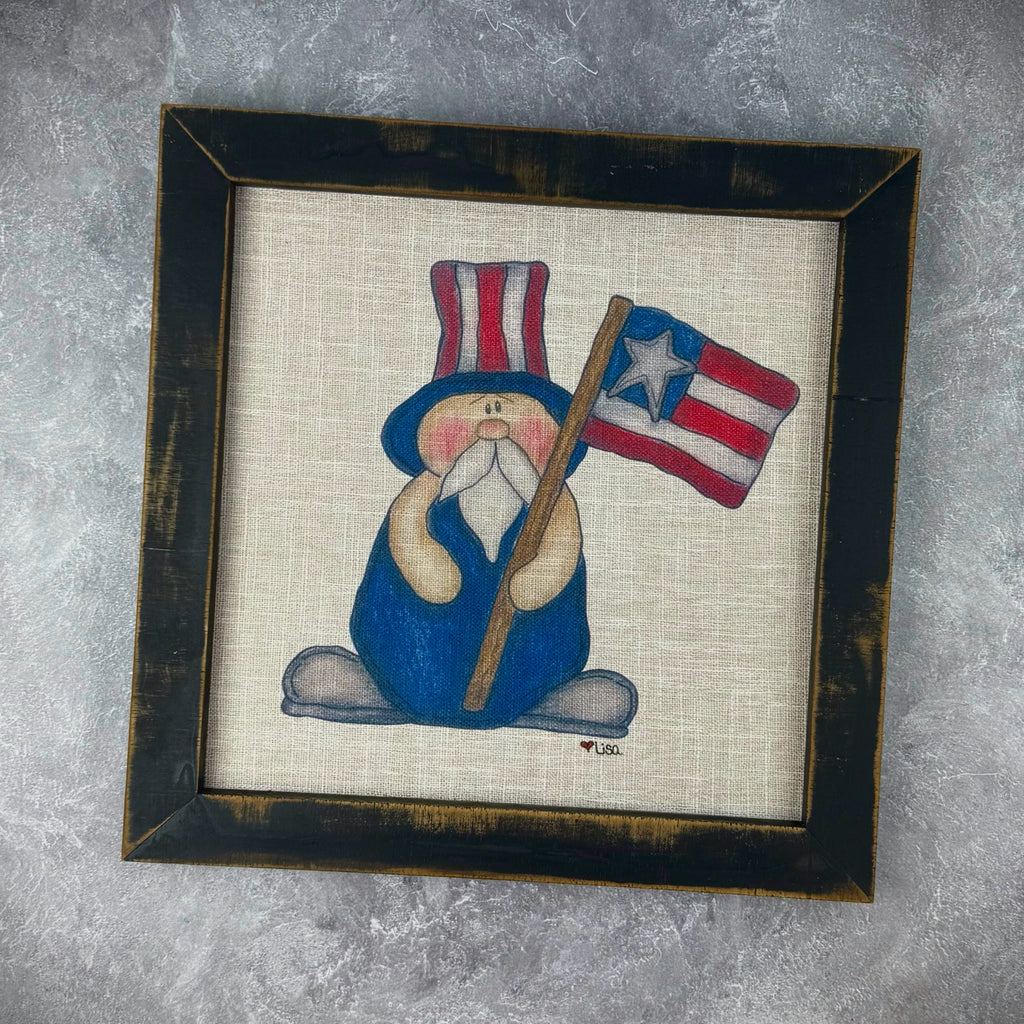 Large Uncle Sam with Flag Doodle Frame – Honey and Me Collective
