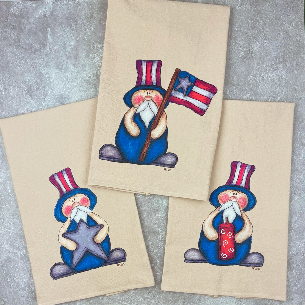 Uncle Sam Doodle Tea Towel (Sold Separately) – Honey and Me Collective